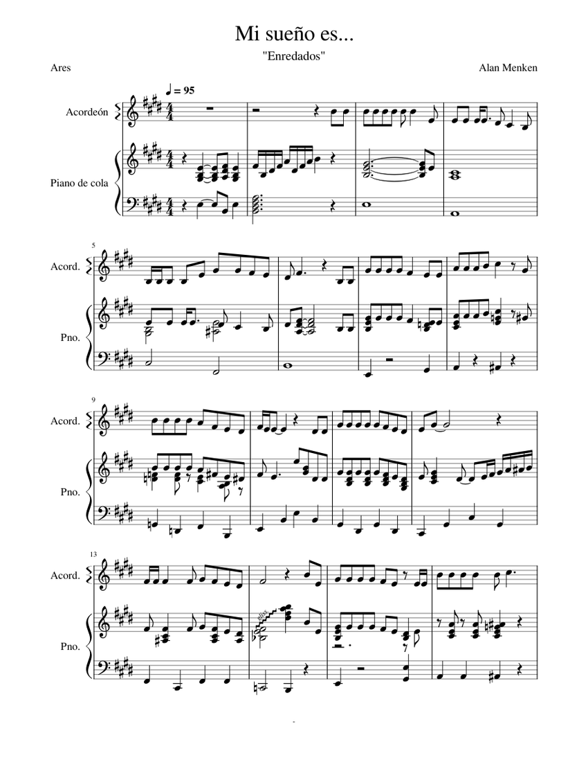 Mi sueño es... Sheet music for Piano, Accordion (Solo) | Musescore.com