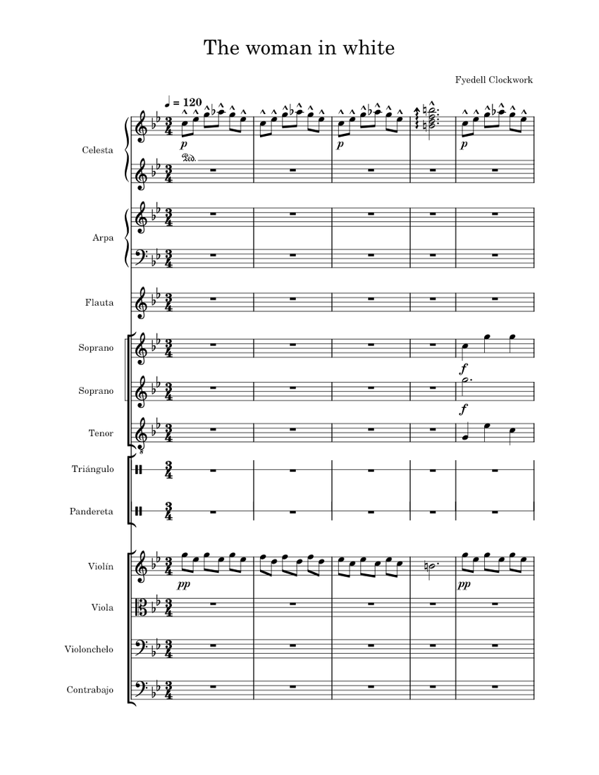 The woman in white – Fyedell Clockwork - piano tutorial