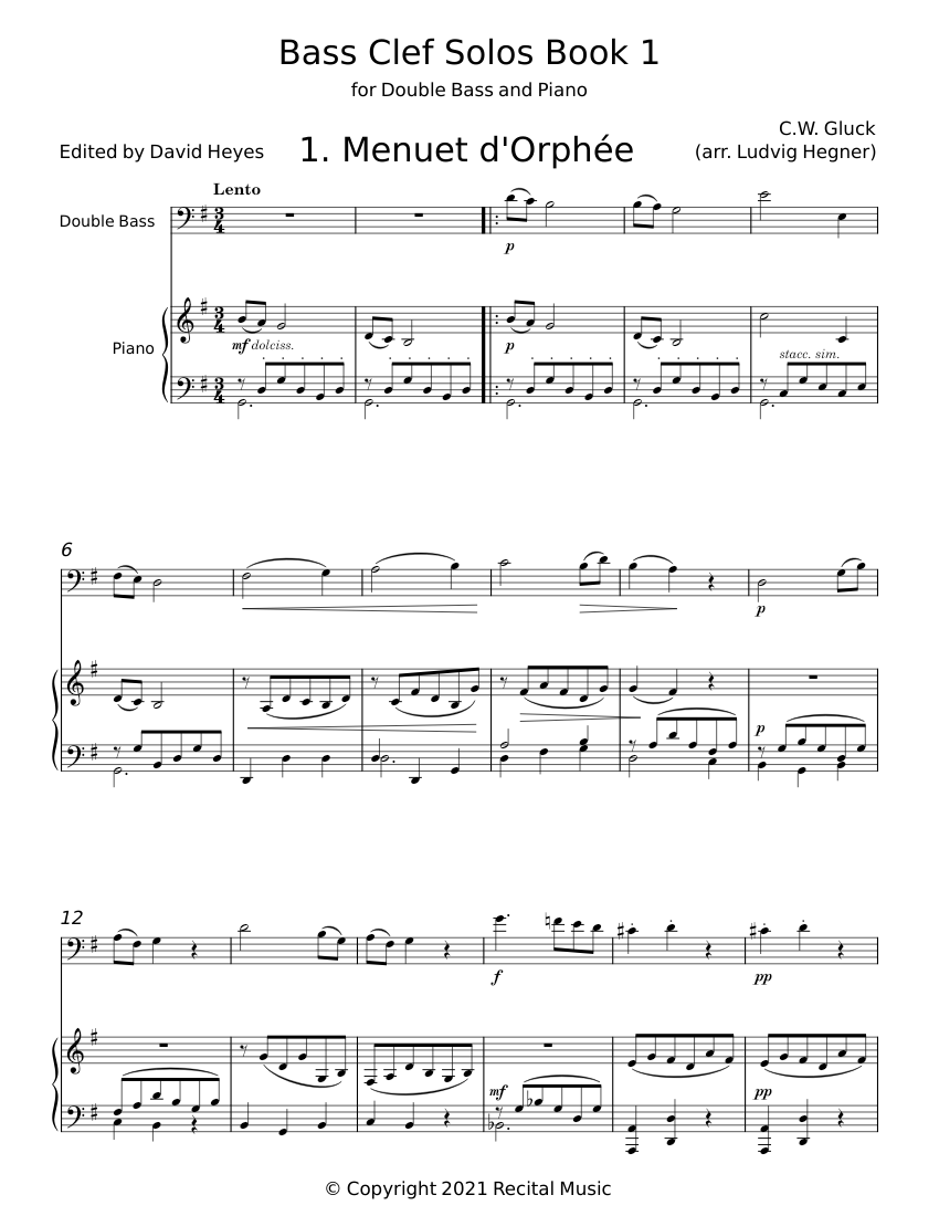 Bass Clef Solos Book 1 Sheet music for Piano, Strings group (Mixed Trio ...