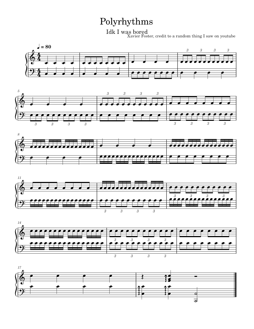 Polyrhythm Sheet music for Piano (Solo) | Musescore.com
