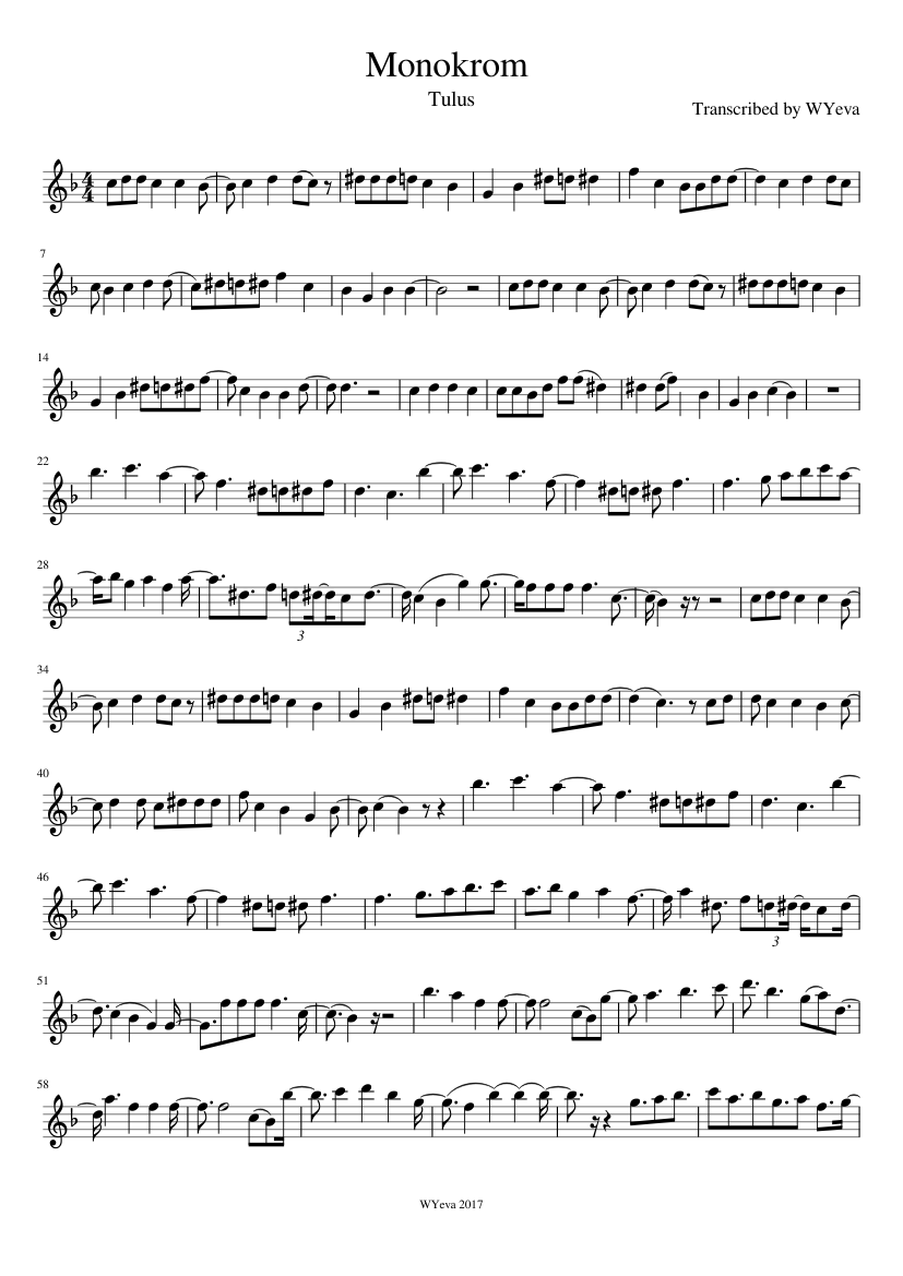 Monokrom Sheet Music for Piano (Solo) easy | MuseScore.com
