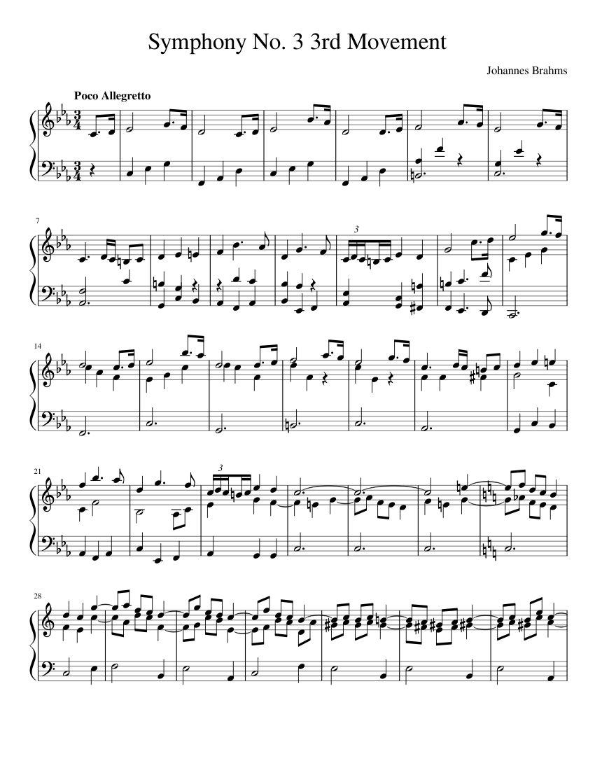 Symphony No. 3 3rd Movement Sheet music for Piano (Solo) | Musescore.com