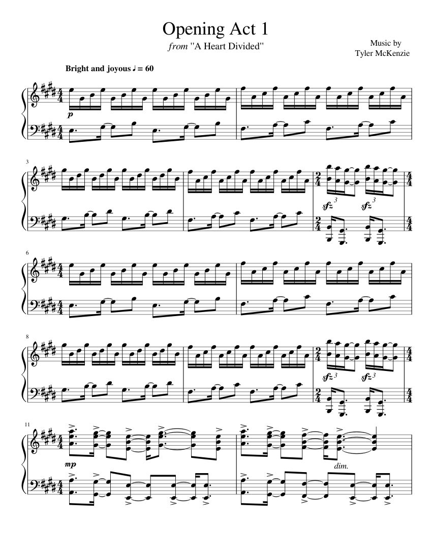 Opening Act 1 Sheet music for Piano (Solo) | Musescore.com