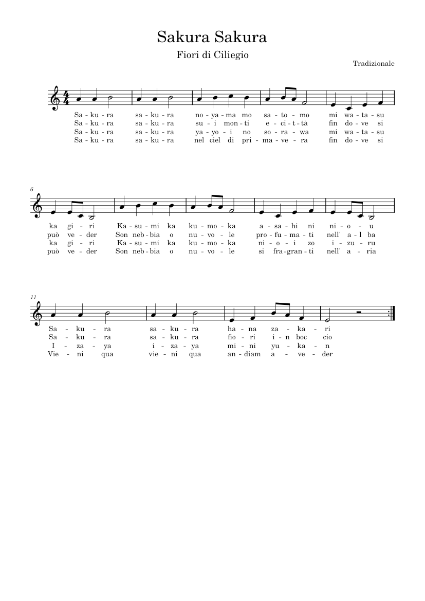 Sakura Sakura Sheet music for Flute (Solo) | Musescore.com