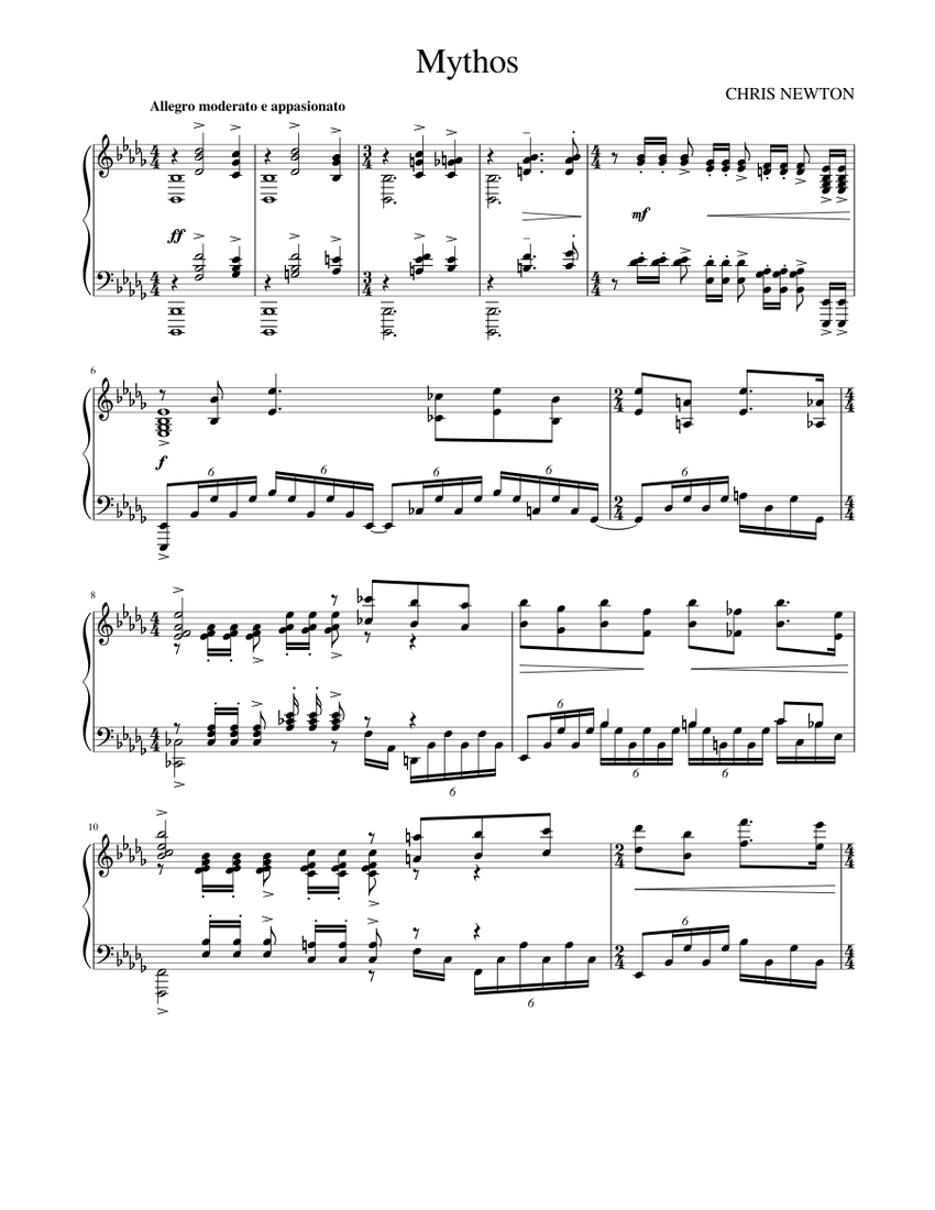 Mythos Sheet music for Piano (Solo) | Musescore.com