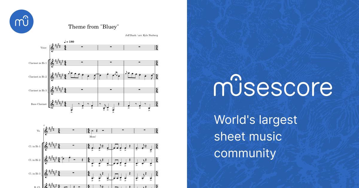 Bluey Theme Sheet music for Clarinet other, Voice (other) (Woodwind ...