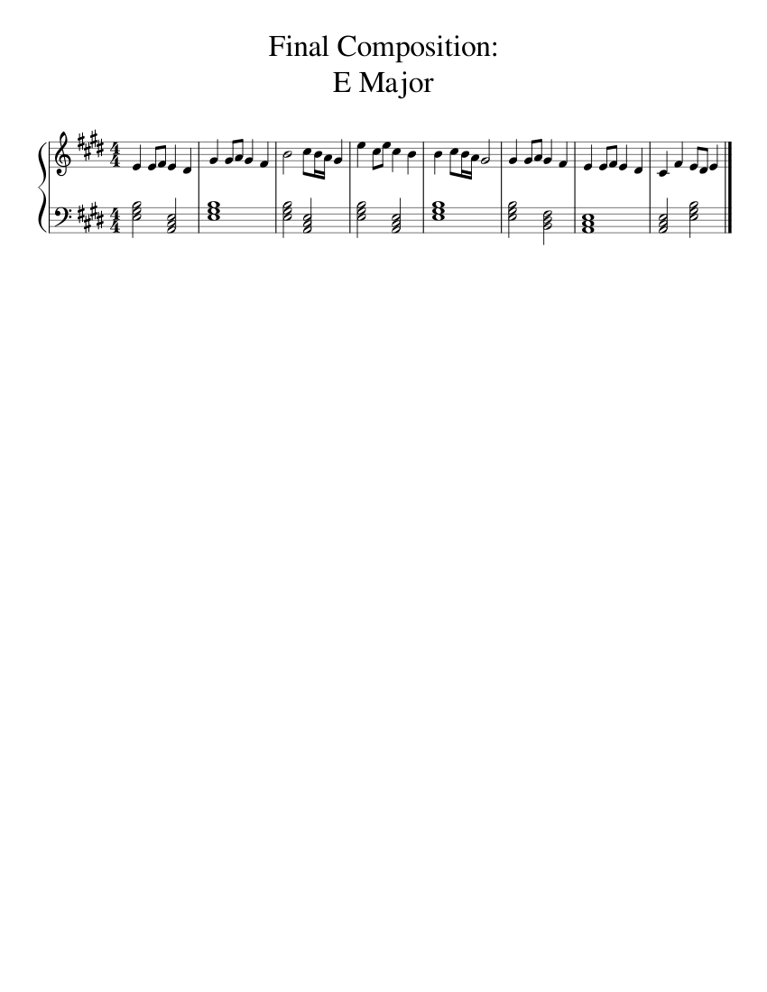 Melody and Harmony Composition Sheet music for Piano (Solo) | Musescore.com