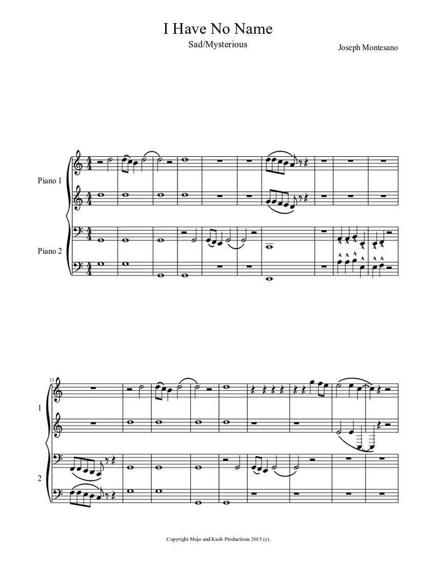 I Have No Name Sheet music for Piano (Piano Duo) | Musescore.com