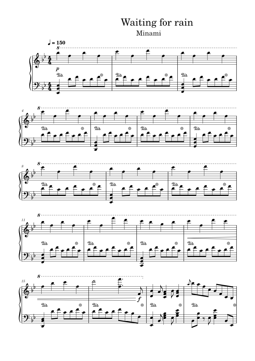 Ame wo Matsu – Minami (美波) Sheet music for Piano (Solo) | Musescore.com