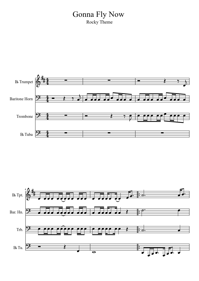 Rocky Theme (Gonna Fly Now) Sheet music for Trombone, Tuba, Trumpet ...