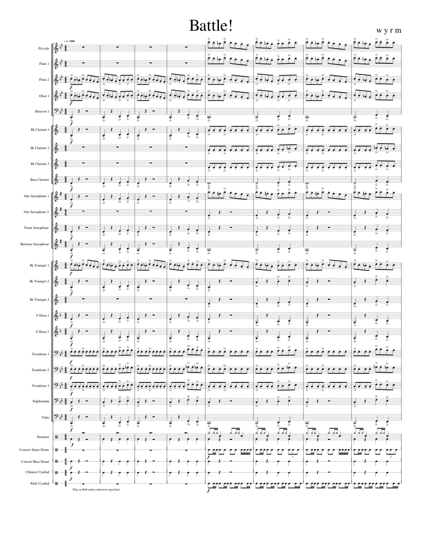 Battle! Sheet music for Trombone, Euphonium, Tuba, Flute piccolo & more ...