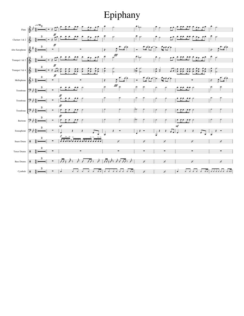 Epiphany Sheet music for Trombone, Tuba, Flute, Clarinet in b-flat ...