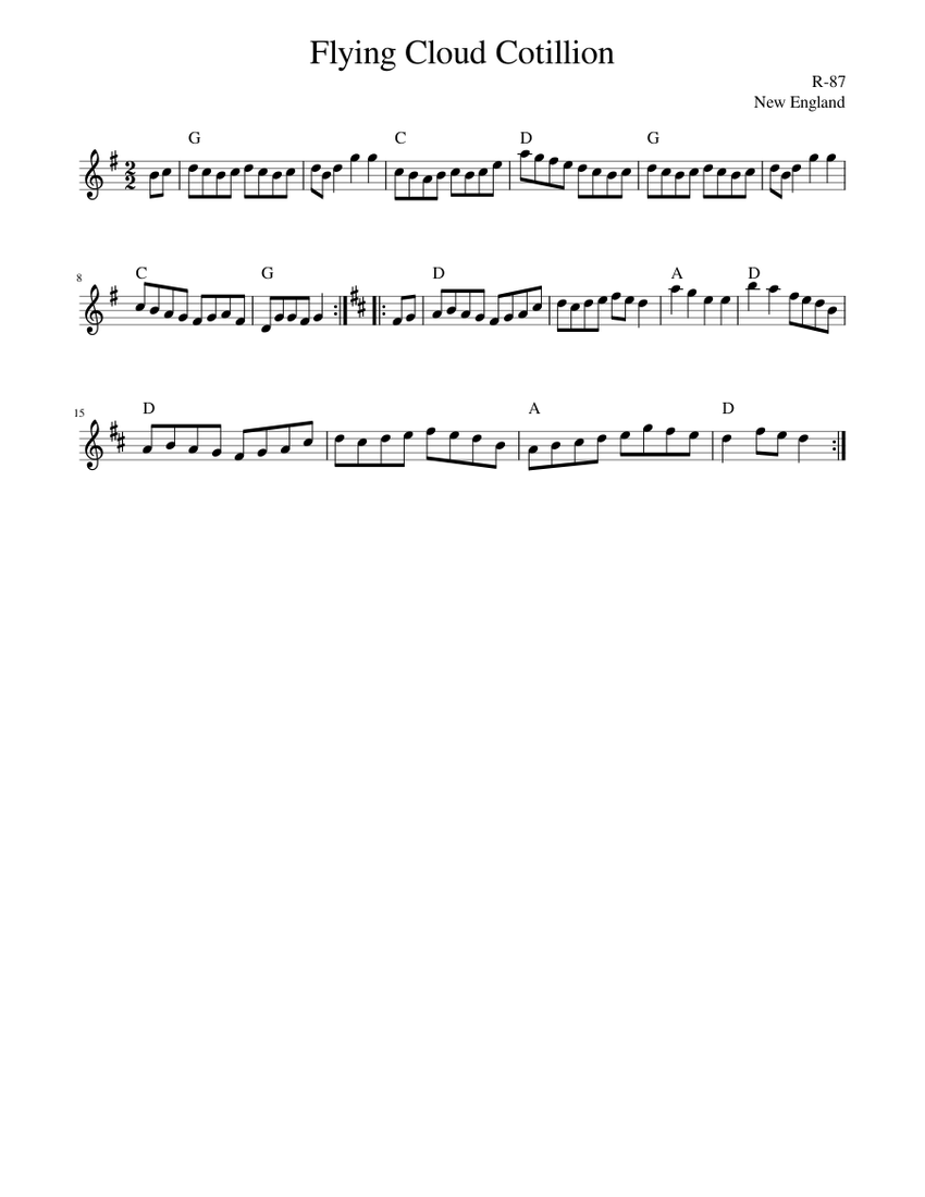 Flying Cloud Cotillion Sheet music for Piano (Solo) Easy | Musescore.com