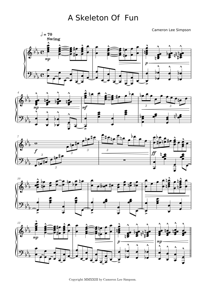 A Skeleton Of Fun Sheet music for Piano (Solo) | Musescore.com