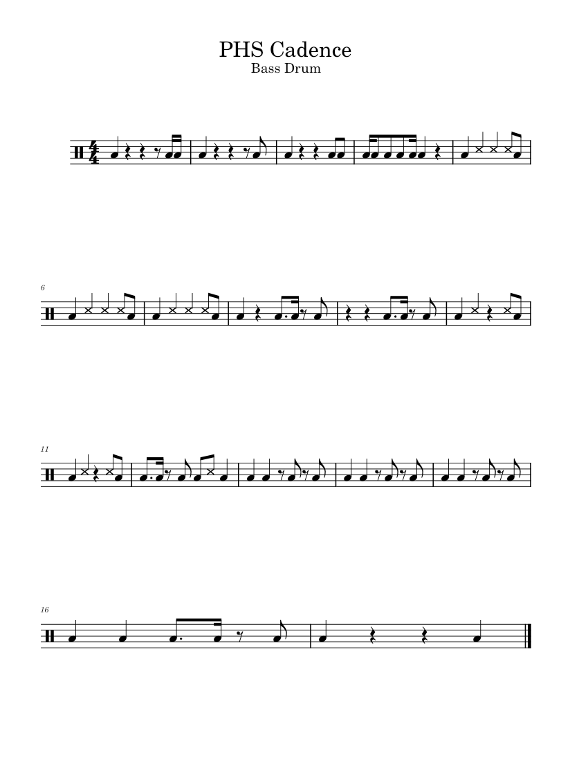ji Sheet music for Bass drum (Solo) | Musescore.com