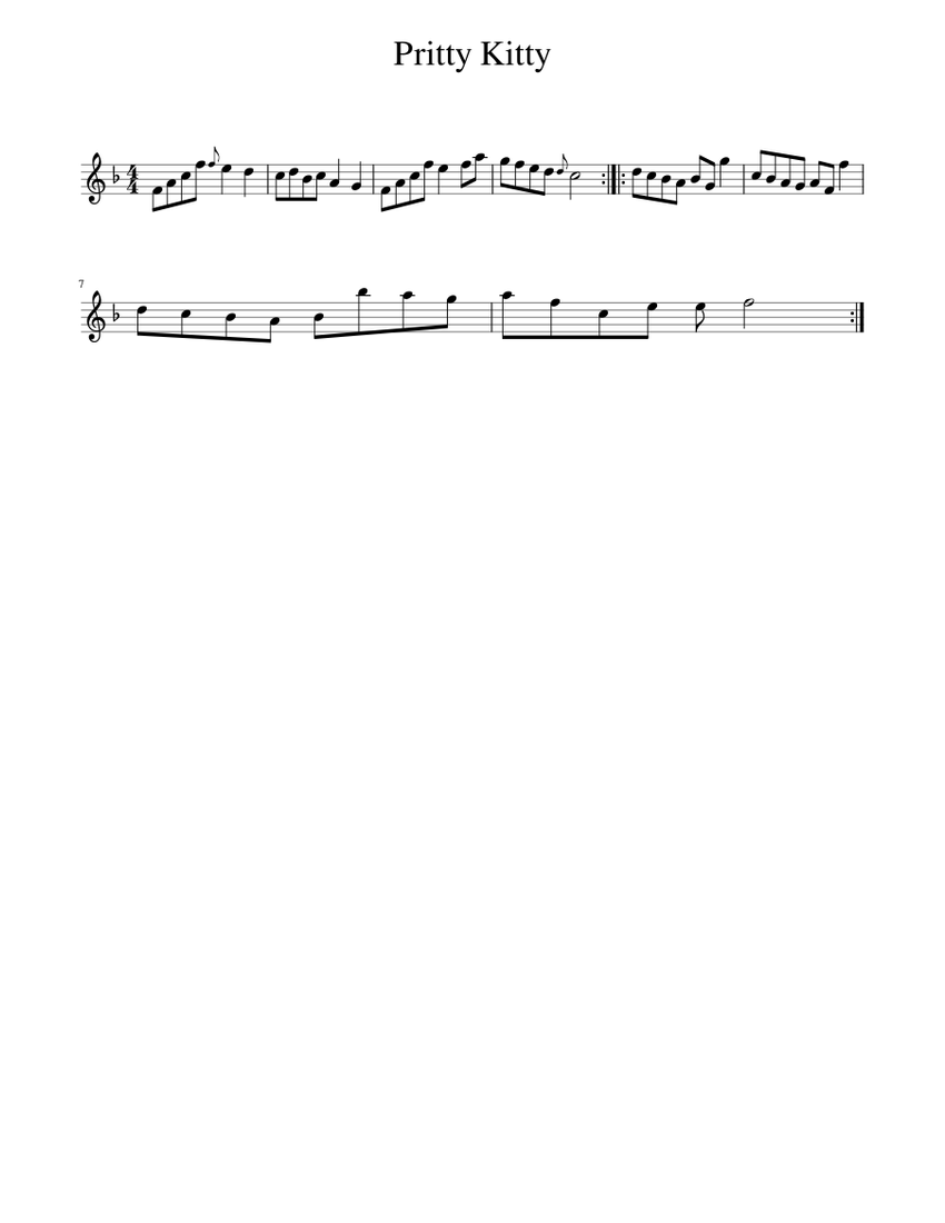 Pritty Kitty Sheet music for Piano (Solo) | Musescore.com