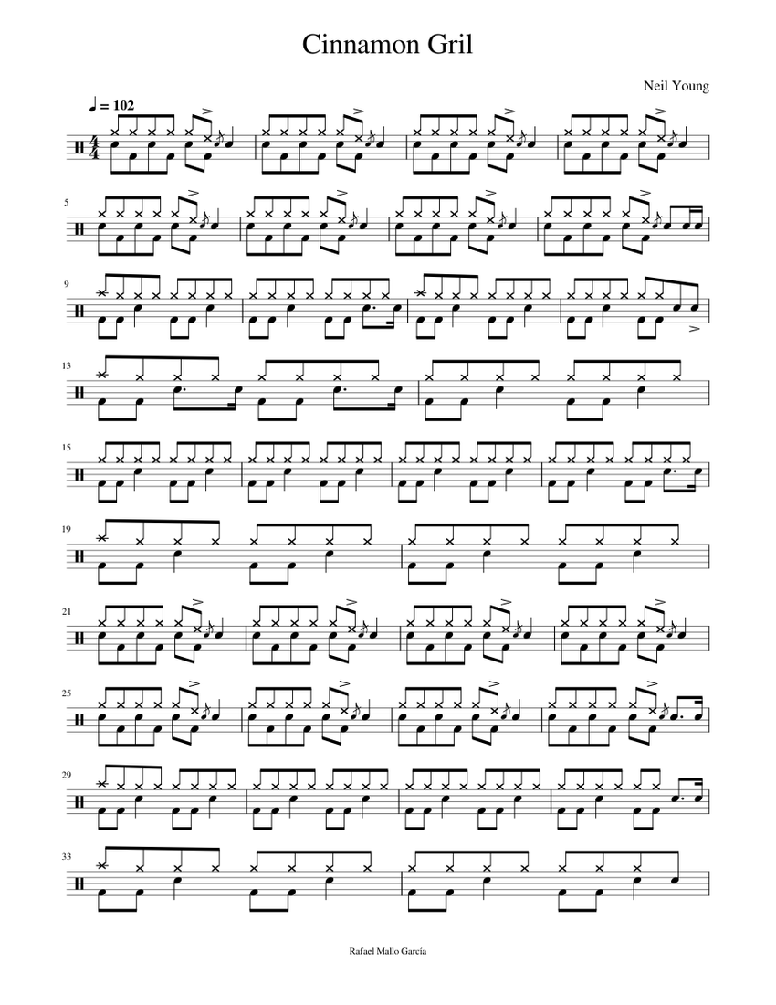 Cinnamon Gril Sheet music for Drum group (Solo) | Musescore.com