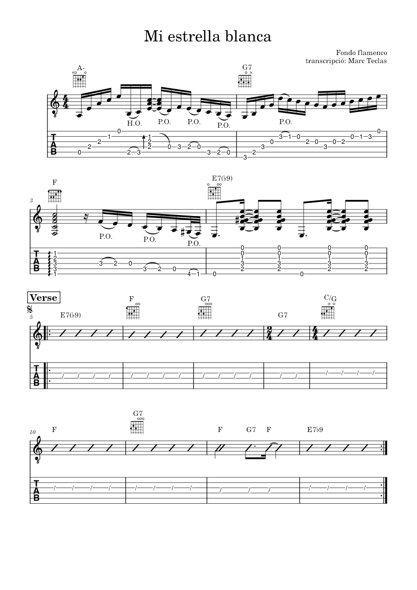 Mi estrella blanca – Fondo - piano tutorial