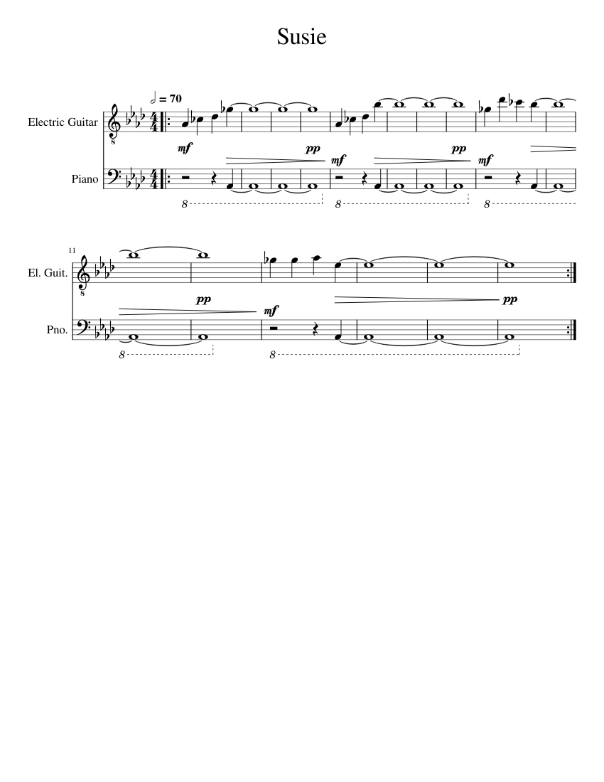 Susie Sheet music for Piano, Guitar (Mixed Duet) | Musescore.com