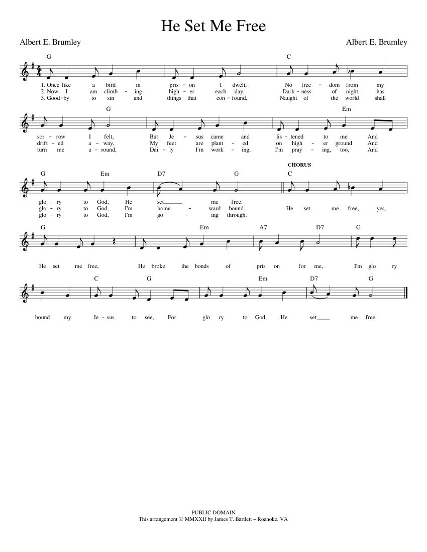 He Set Me Free [lead sheet] Sheet music for Piano (Solo) Easy ...