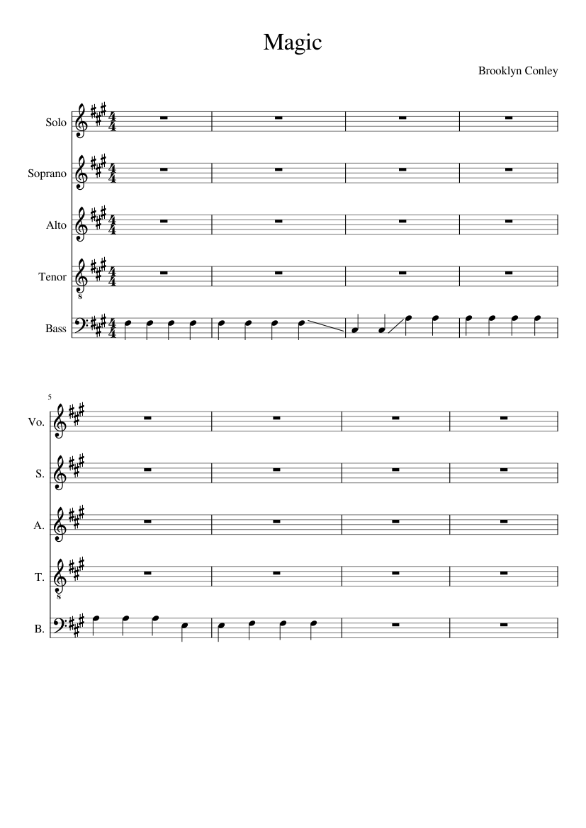 Magic Sheet music for Soprano, Alto, Tenor, Bass voice & more ...