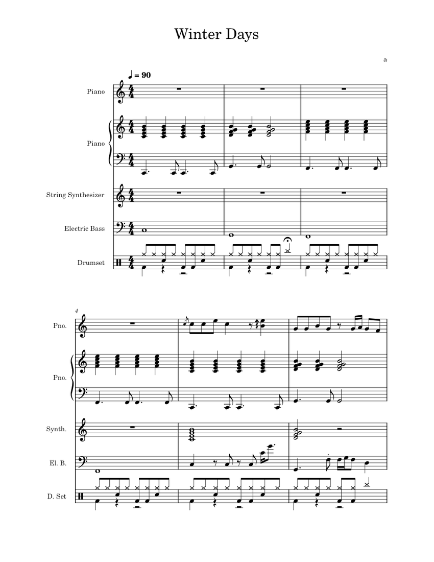 Winter Days - piano tutorial