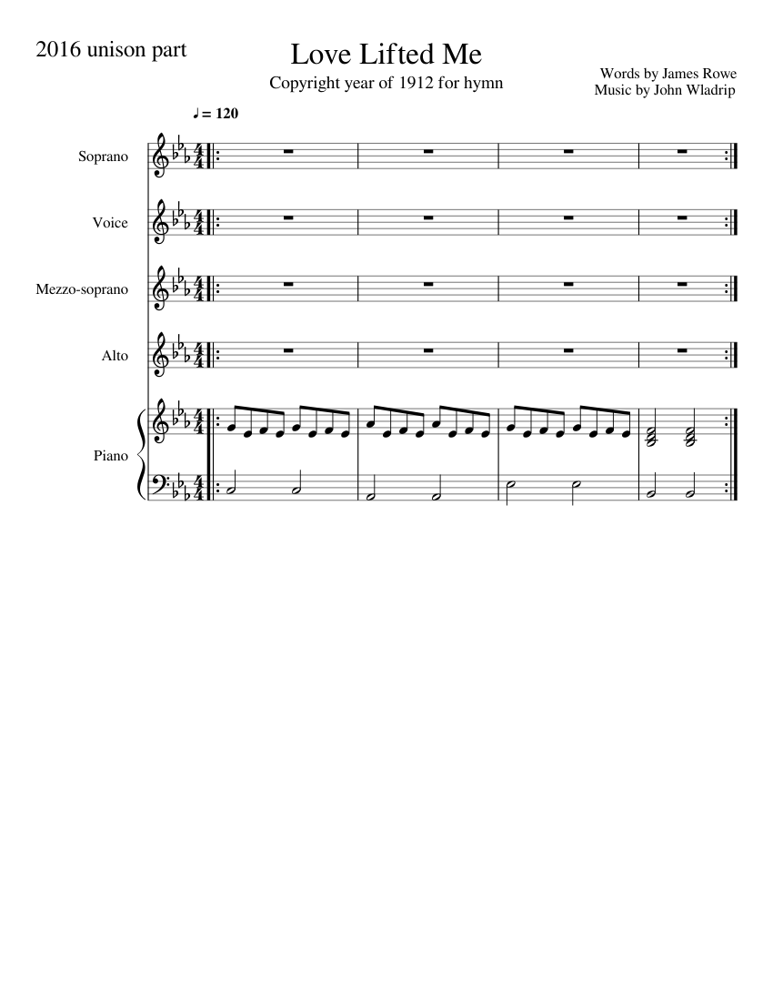 Love Lifted Me Sheet music for Piano, Vocals, Soprano, Alto & more ...