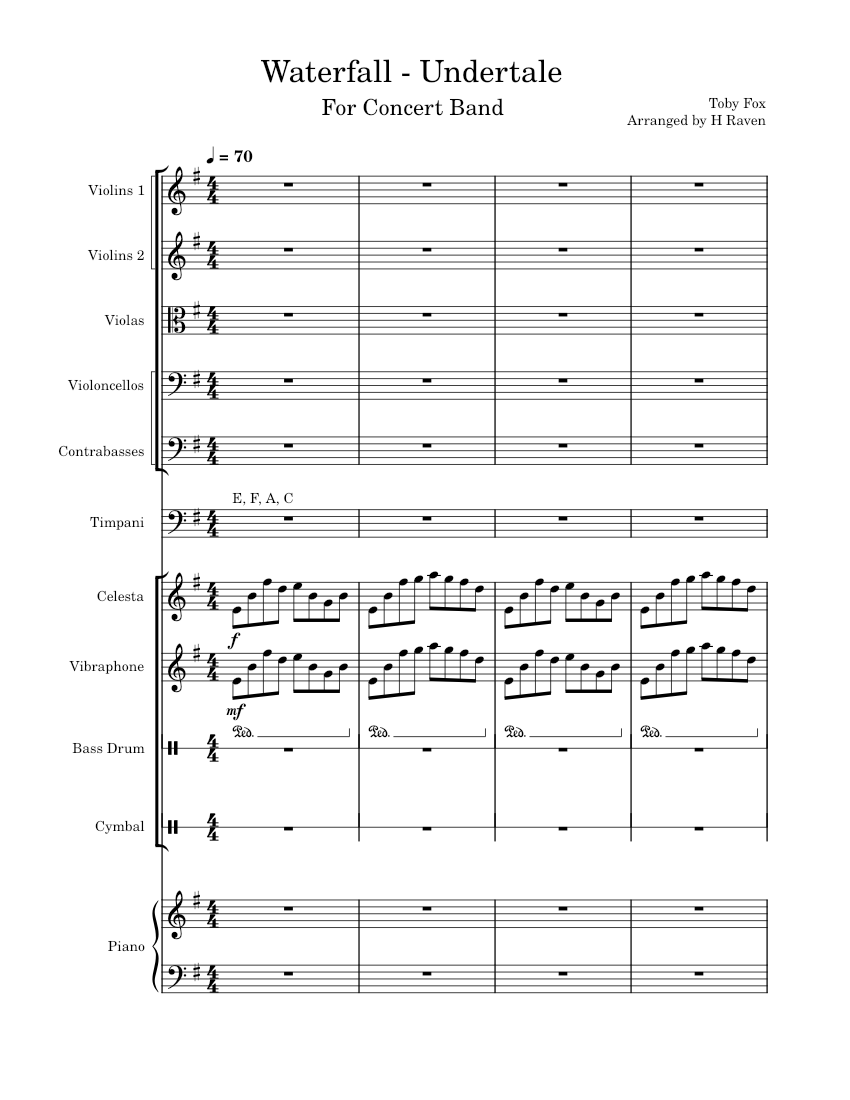 Waterfall – Toby Fox - piano tutorial