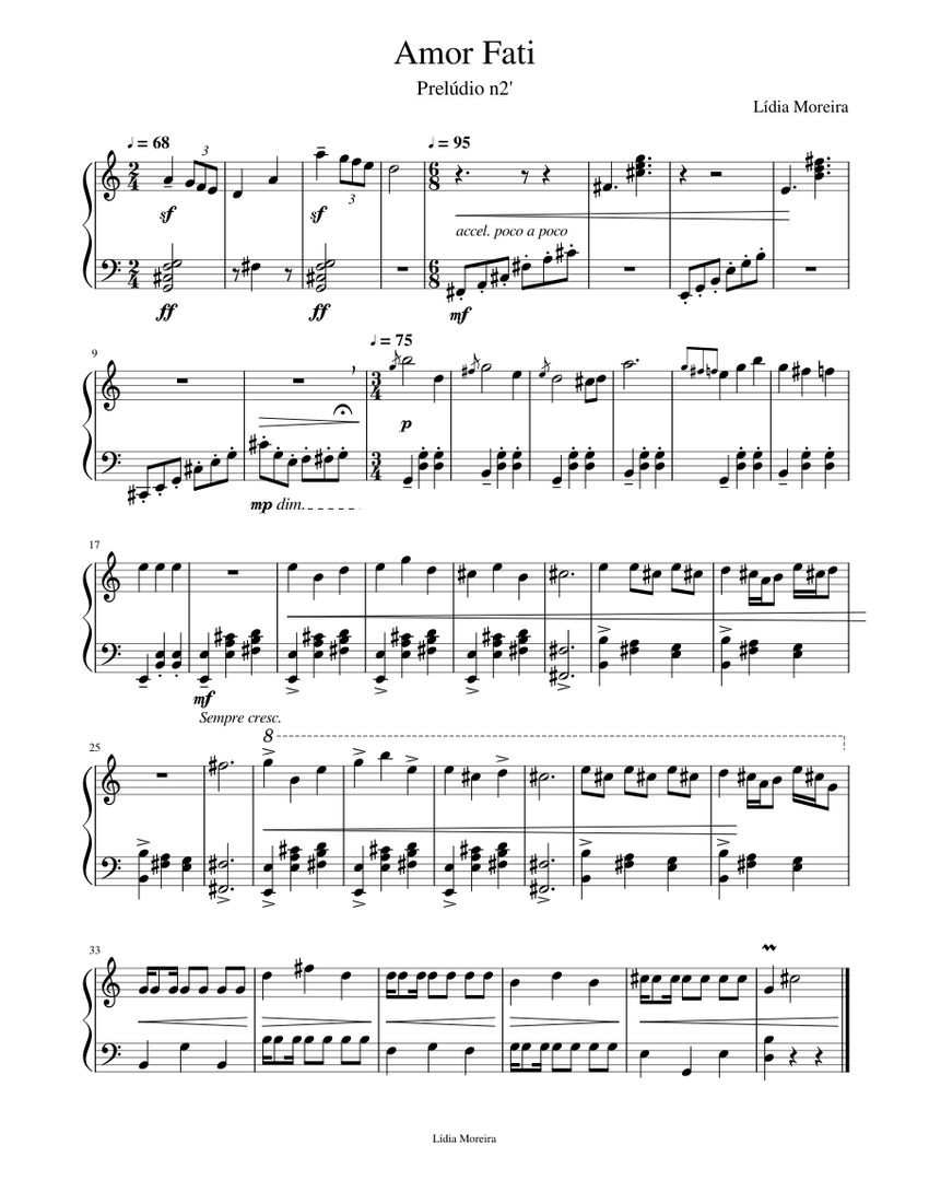 Amor Fati Sheet music for Piano (Solo) Easy | Musescore.com