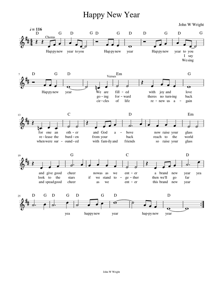 Happy New Year Sheet music for Piano (Solo) | Musescore.com