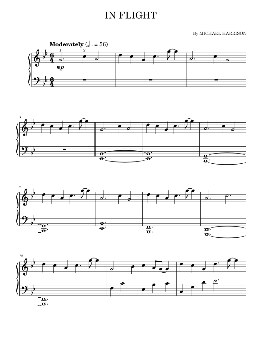 Play Official version of In Flight sheet music by Michael Harrison for ...