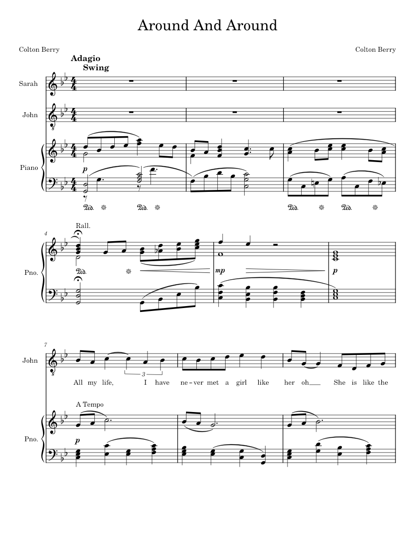 Around and Around Sheet music for Piano, Synthesizer (Piano-Voice ...