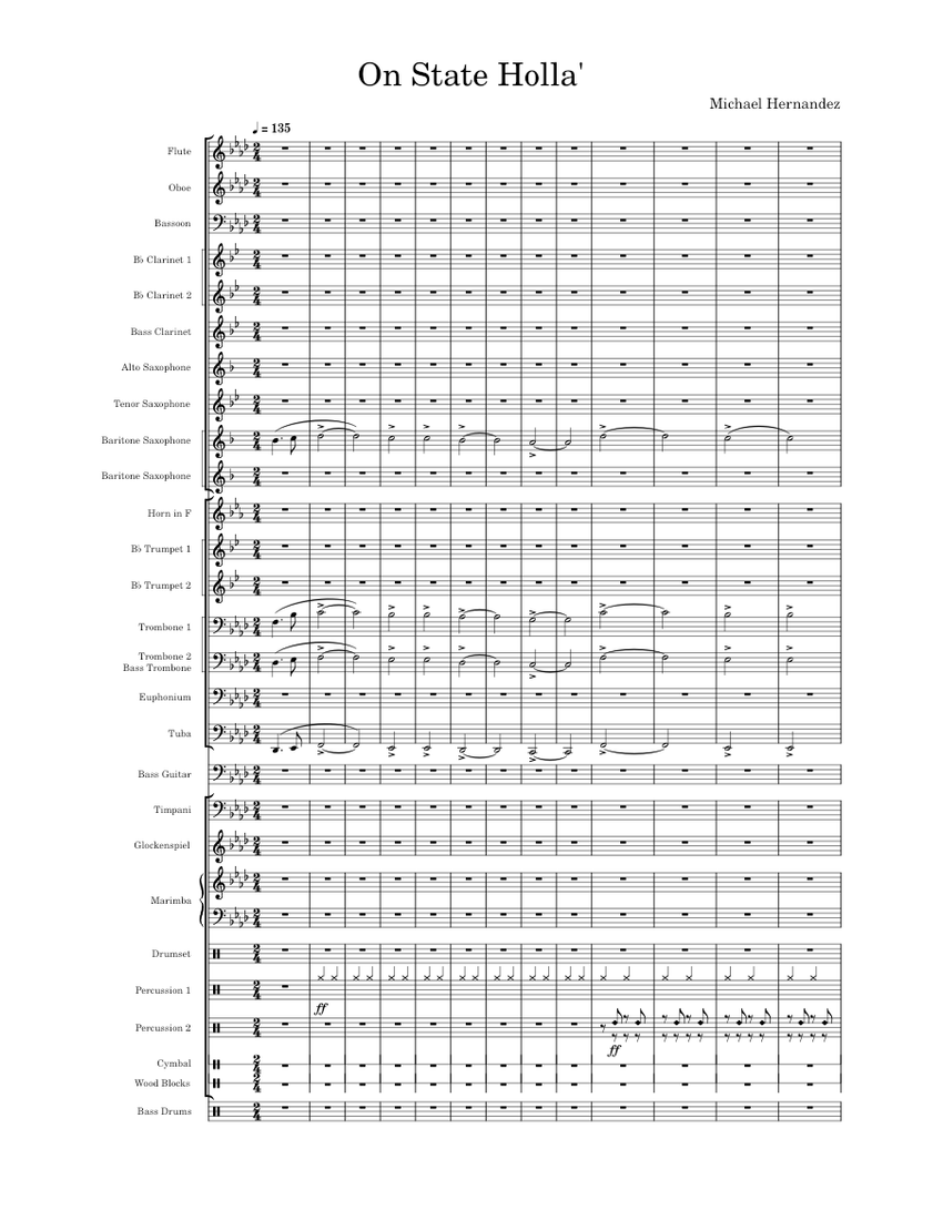 On State Holla' Sheet music for Trombone, Euphonium, Tuba, Flute & more ...