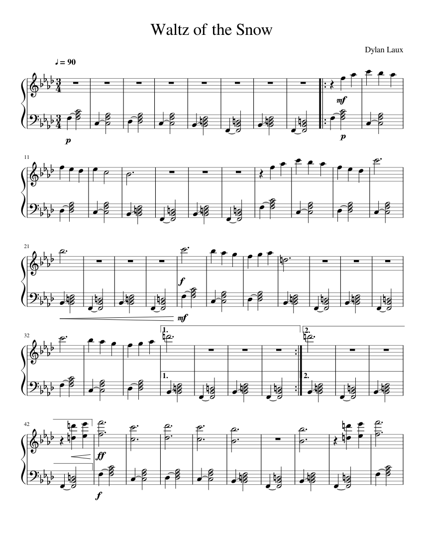 Waltz of the Snow Sheet music for Piano (Solo) Easy | Musescore.com