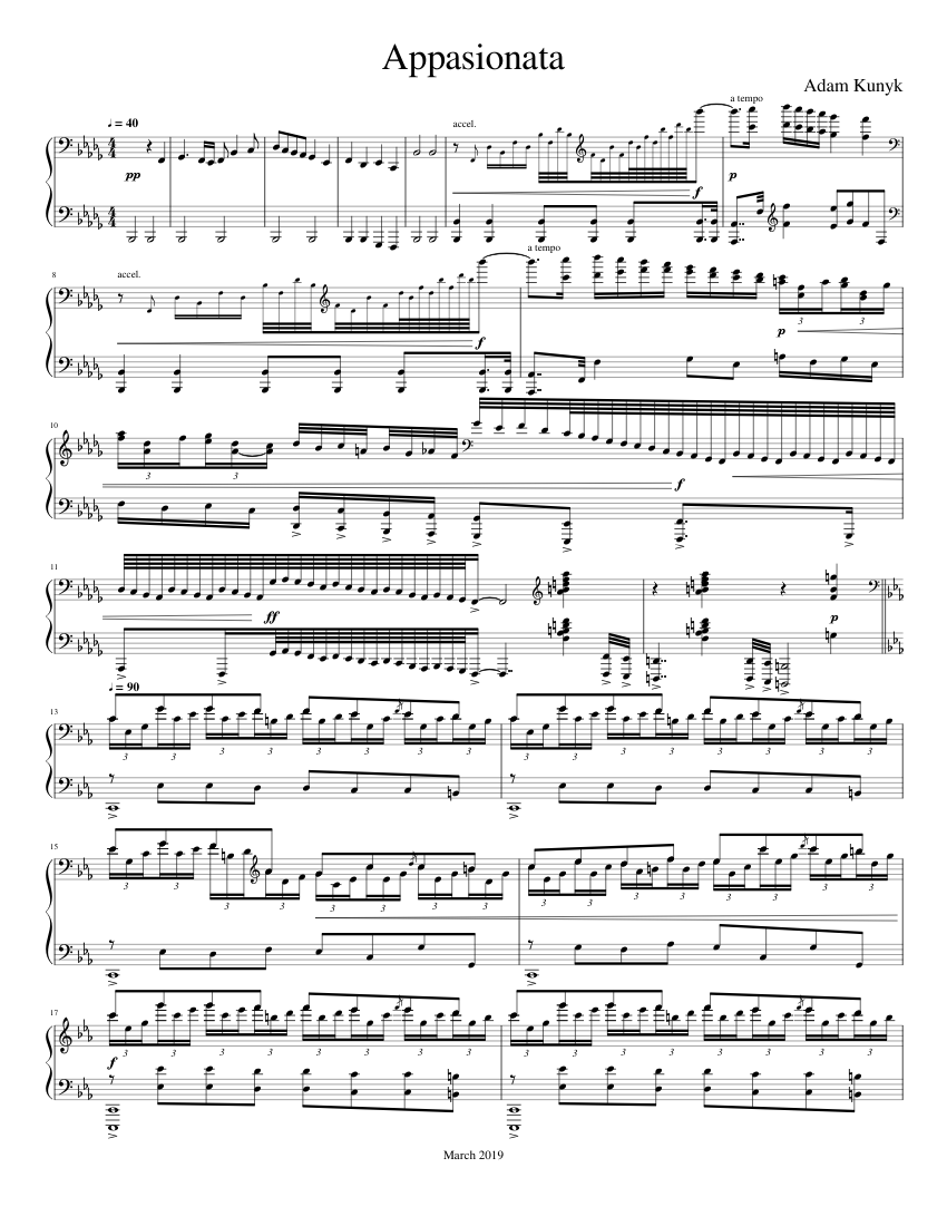 Appassionata Sheet music for Piano (Solo) | Download and print in PDF ...