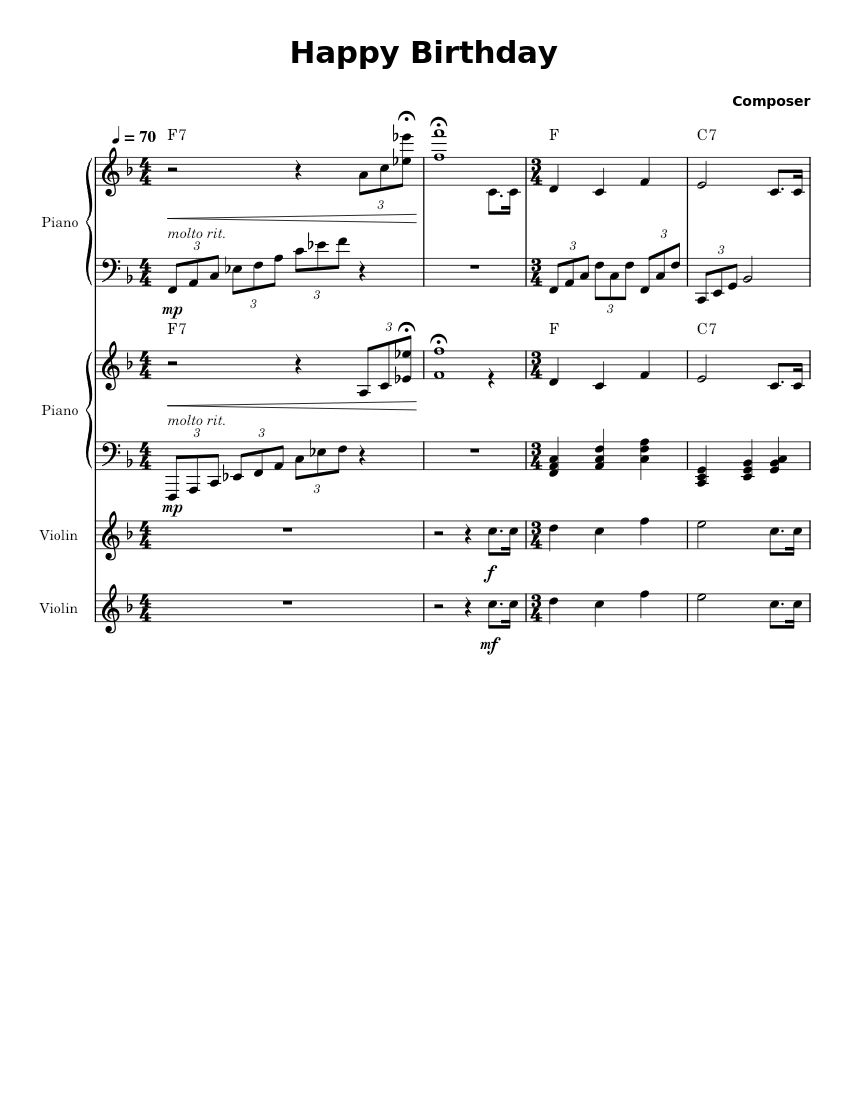 Happy Birthday to You – Misc Traditional Happy Birthday to You Sheet ...