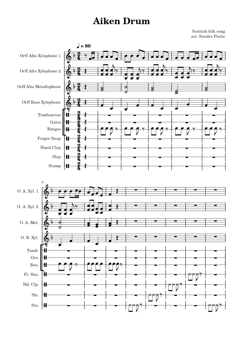 Aiken Drum – Scottish Traditional - Orff ensamble Sheet Music for ...