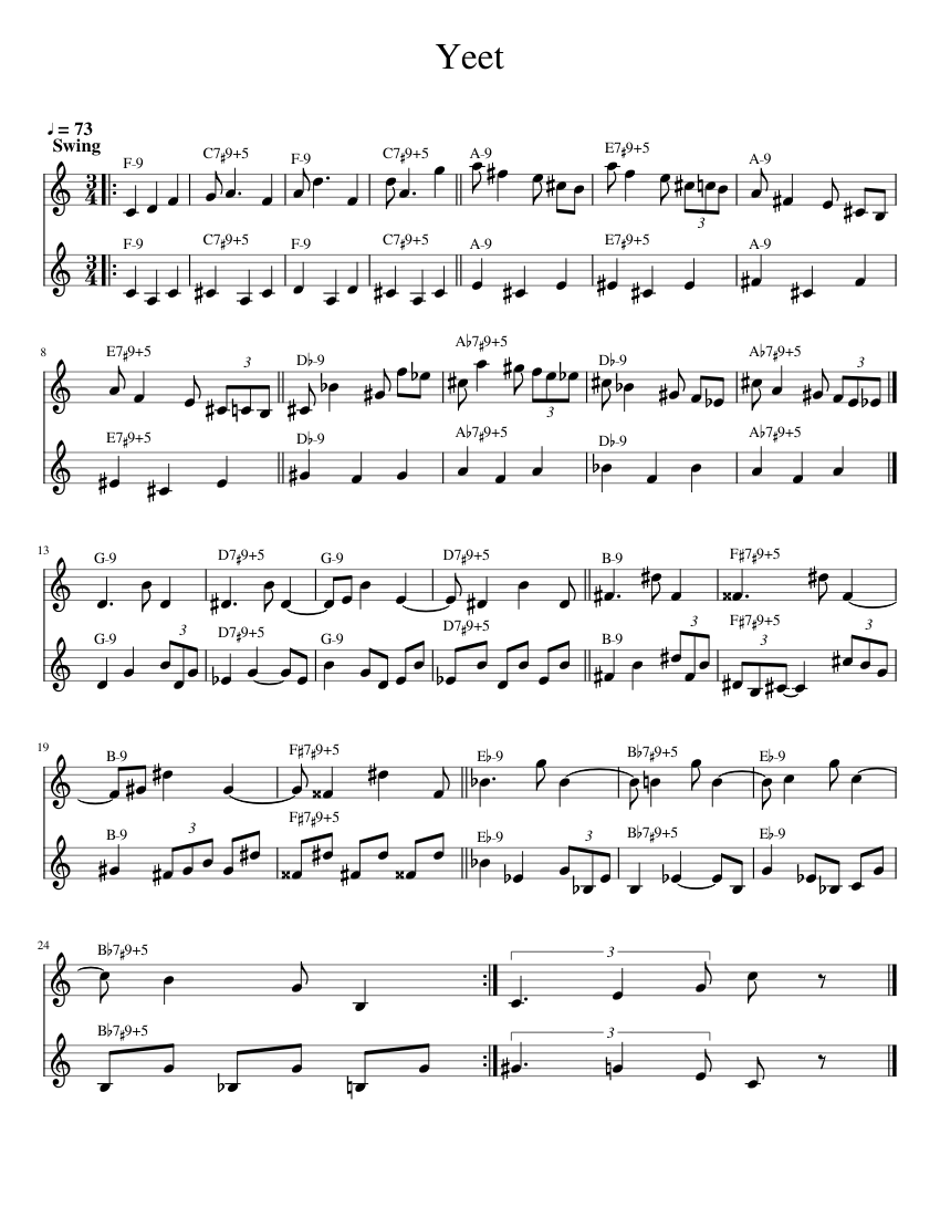 Yeet Sheet music for Saxophone alto, Saxophone baritone (Woodwind Duet ...