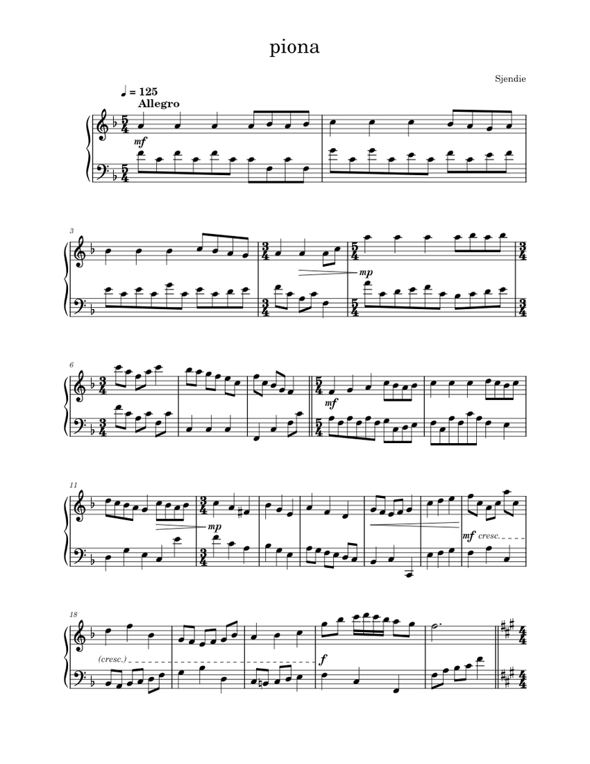 pianoooooo Sheet music for Piano (Solo) | Musescore.com