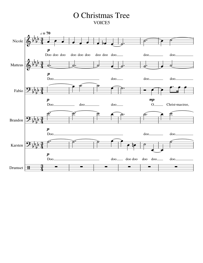 O Christmas Tree Sheet music for Trombone, Tuba, Baritone, Drum group ...