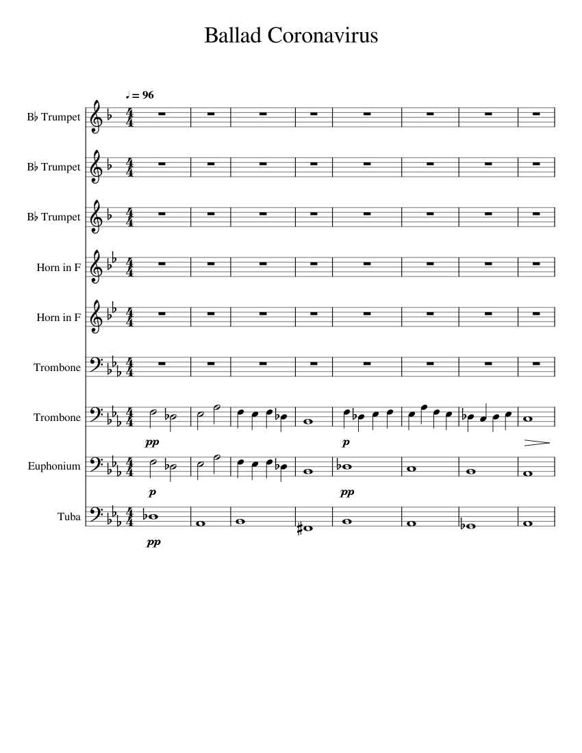 2020 Ballad Sheet music for Trombone, Euphonium, Tuba, Trumpet in b ...