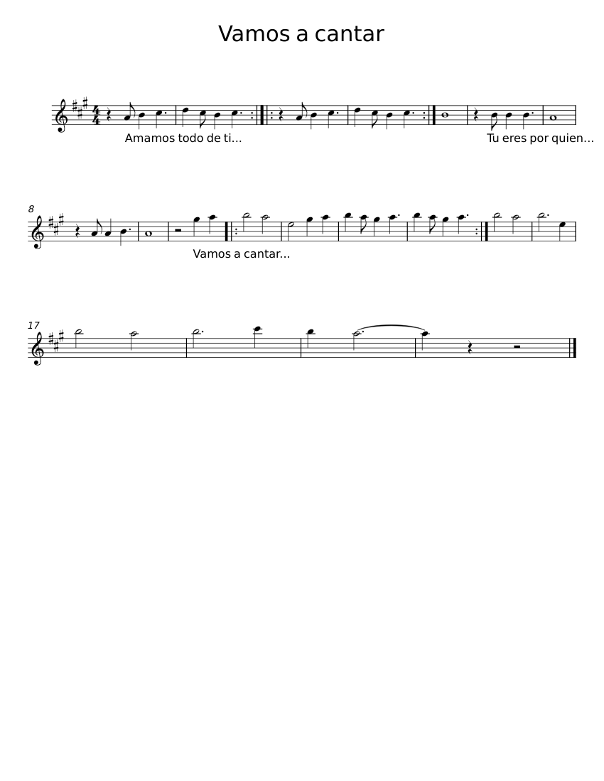 Vamos a cantar Sheet music for Piano (Solo) Easy | Musescore.com