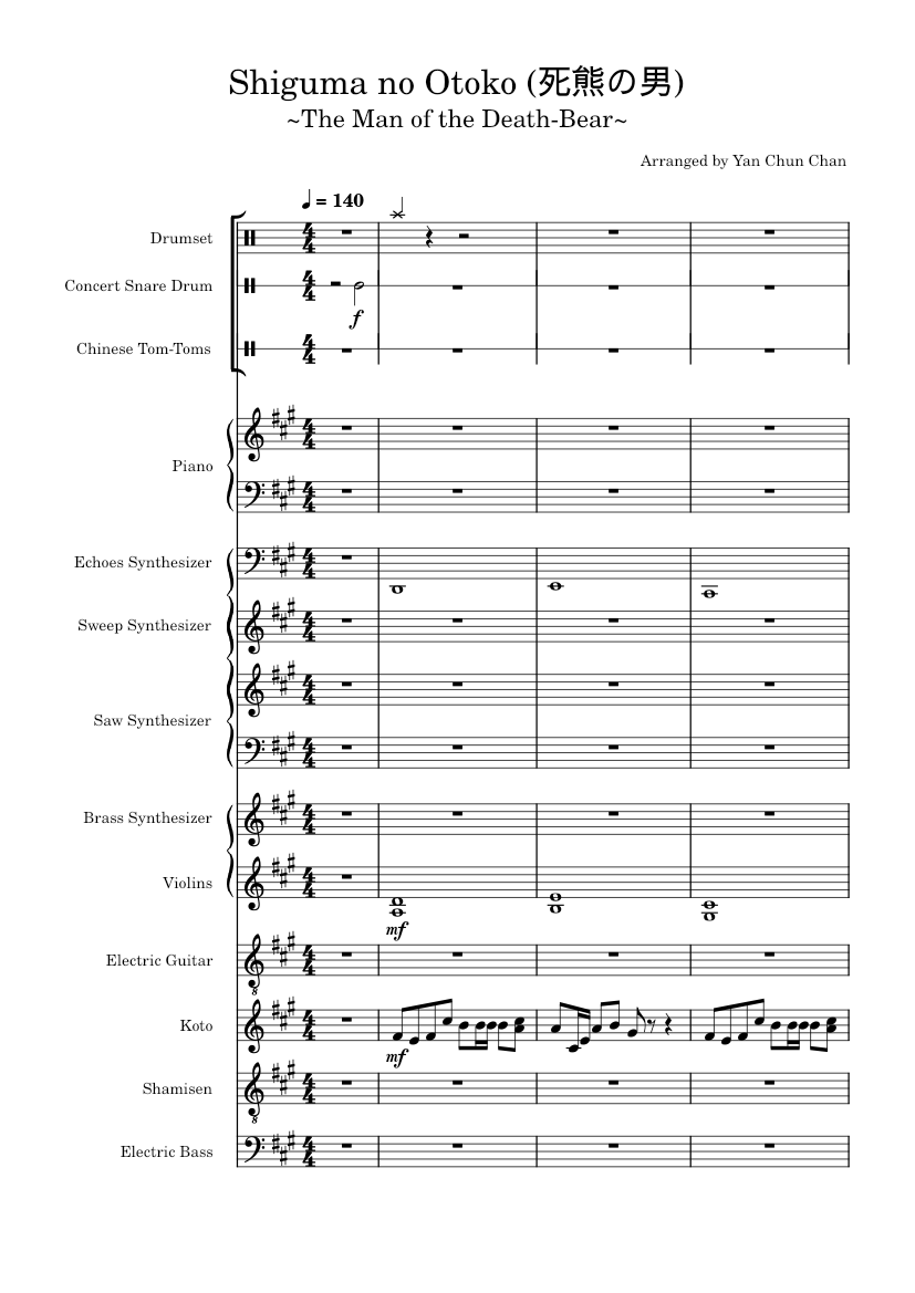 Shiguma no Otoko 死熊の男 (sigma boy remix) – ycchan235 Sheet music for ...