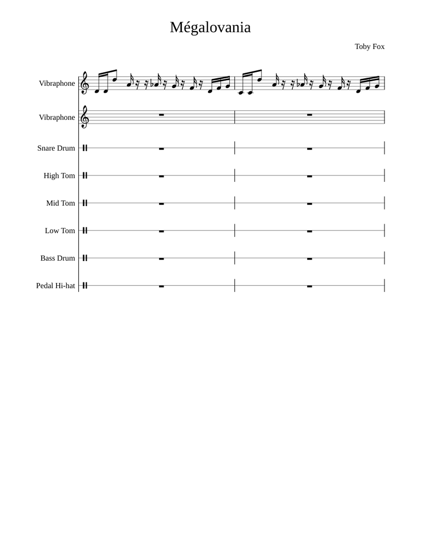 Undertale OST - 100 : Megalovania (Percussion arrangement) Sheet music ...