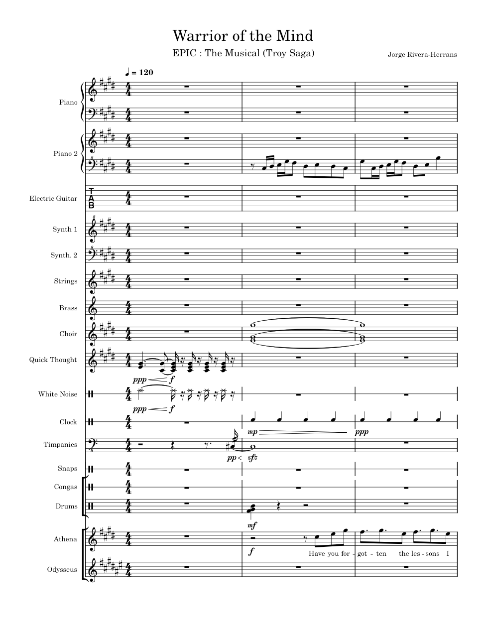 Warrior of the Mind – Jorge Rivera-Herrans (EPIC : The Musical) Sheet ...