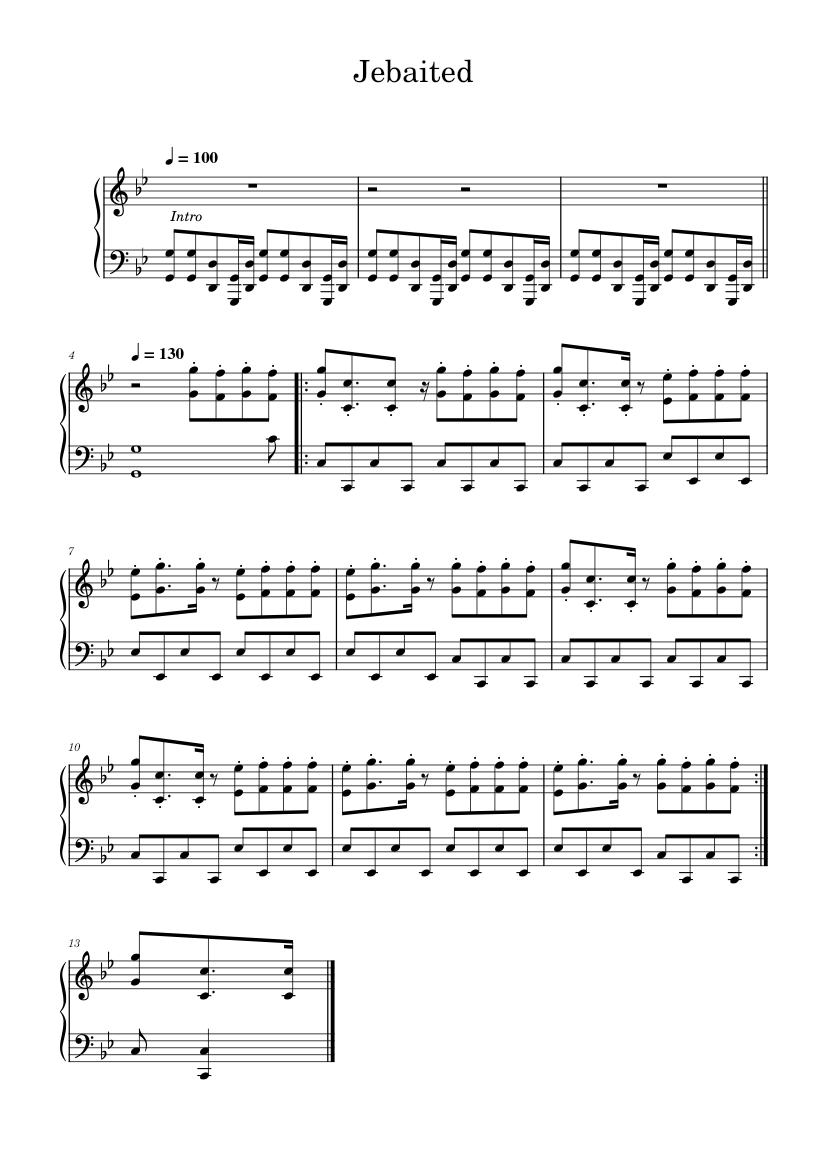 Jebaited – Misc Meme Songs Sheet music for Piano (Solo) | Musescore.com