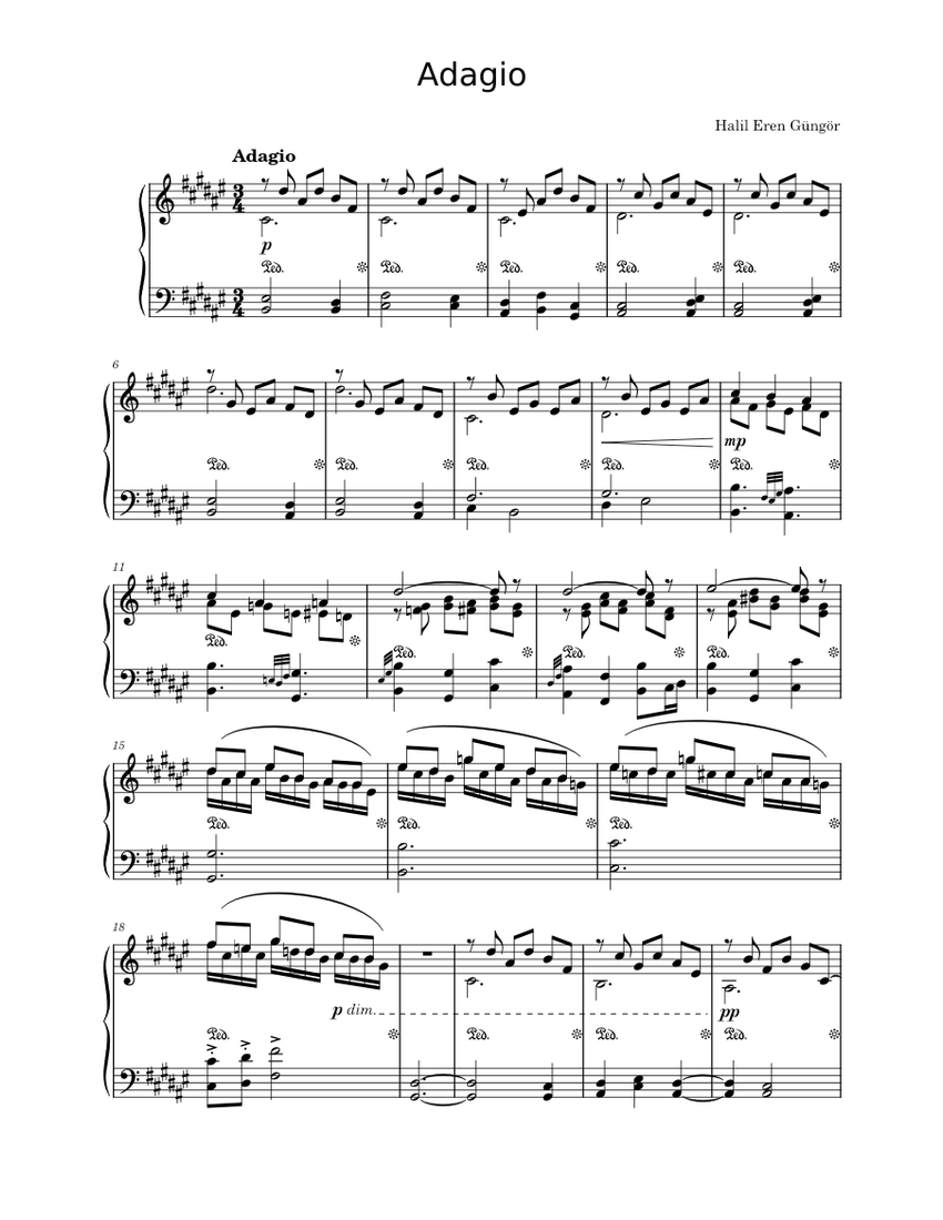 Adagio Sheet music for Piano (Solo) Easy | Musescore.com