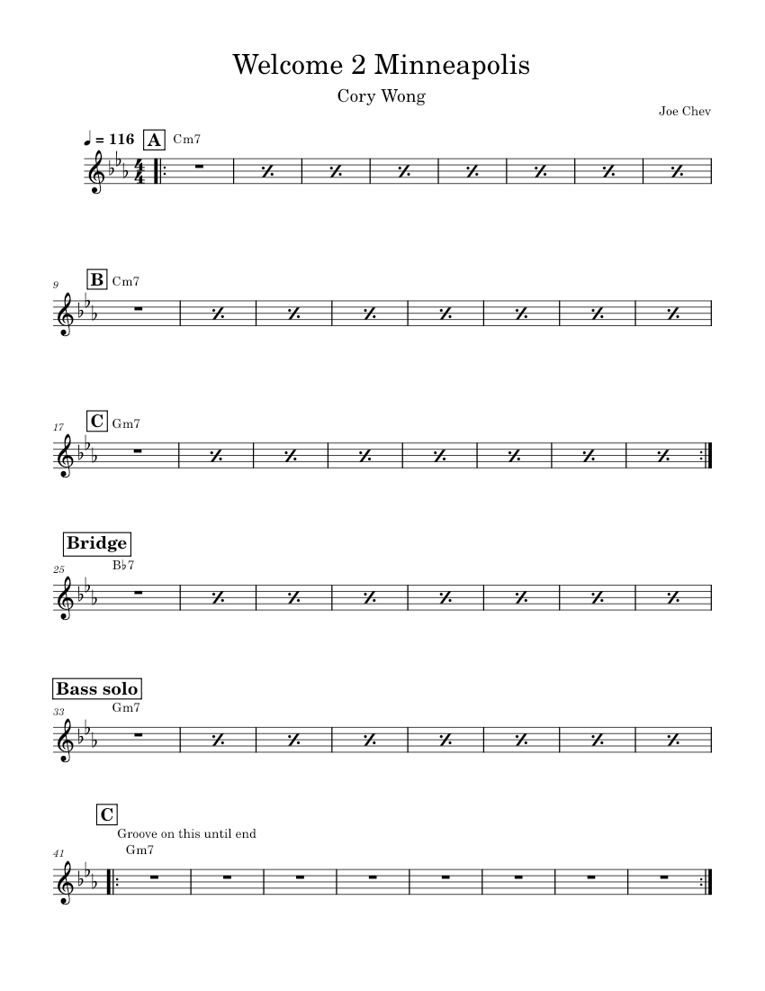 Welcome 2 Minneapolis – Cory Wong Sheet Music for Piano (Solo) easy ...