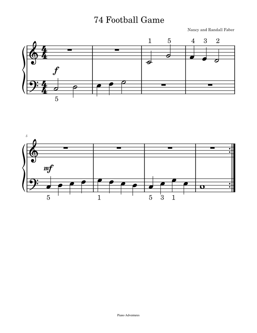 74 Football Game Sheet music for Piano (Solo) | Musescore.com