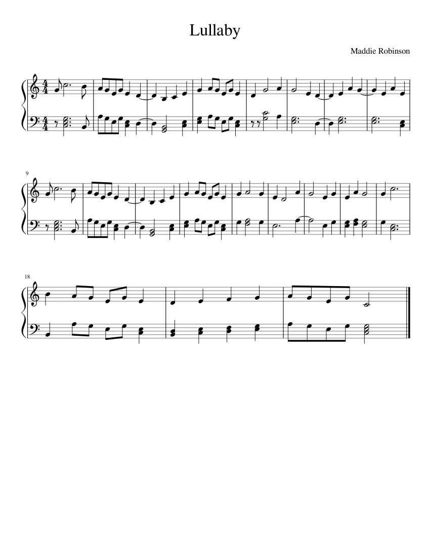 Lullaby Sheet music for Piano (Solo) | Musescore.com